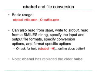 Intro to Open Babel | PPTX