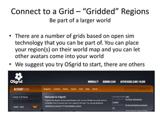 Intro to Open Sim for Second Lifers | PPT