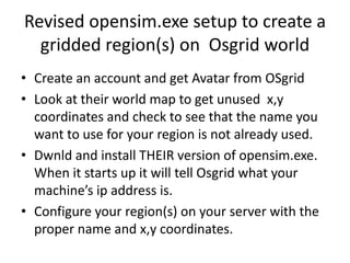 Intro to Open Sim for Second Lifers | PPT