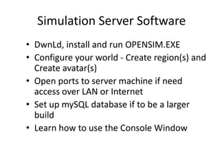Intro to Open Sim for Second Lifers | PPT