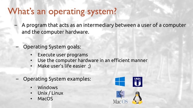 Introduction to Operating System - Lecture 1 | PPT