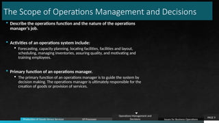 Intro to Operations Management and Supply Chain | PPT