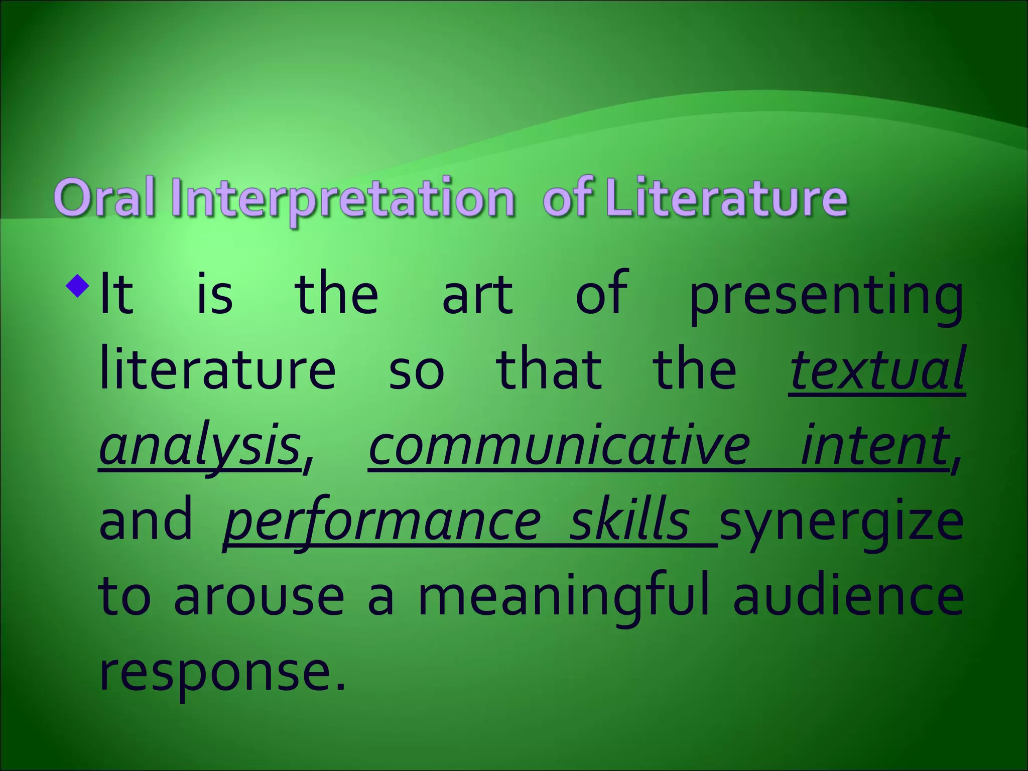 INTRO TO ORAL INTERP | PPT