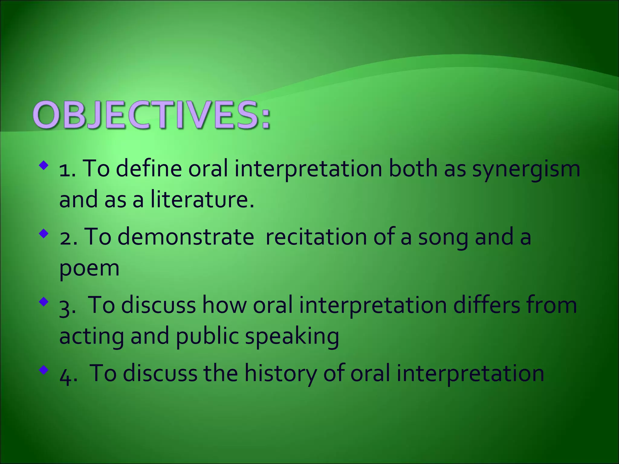 INTRO TO ORAL INTERP | PPT
