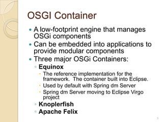 Intro to OSGi and Eclipse Virgo | PPTX