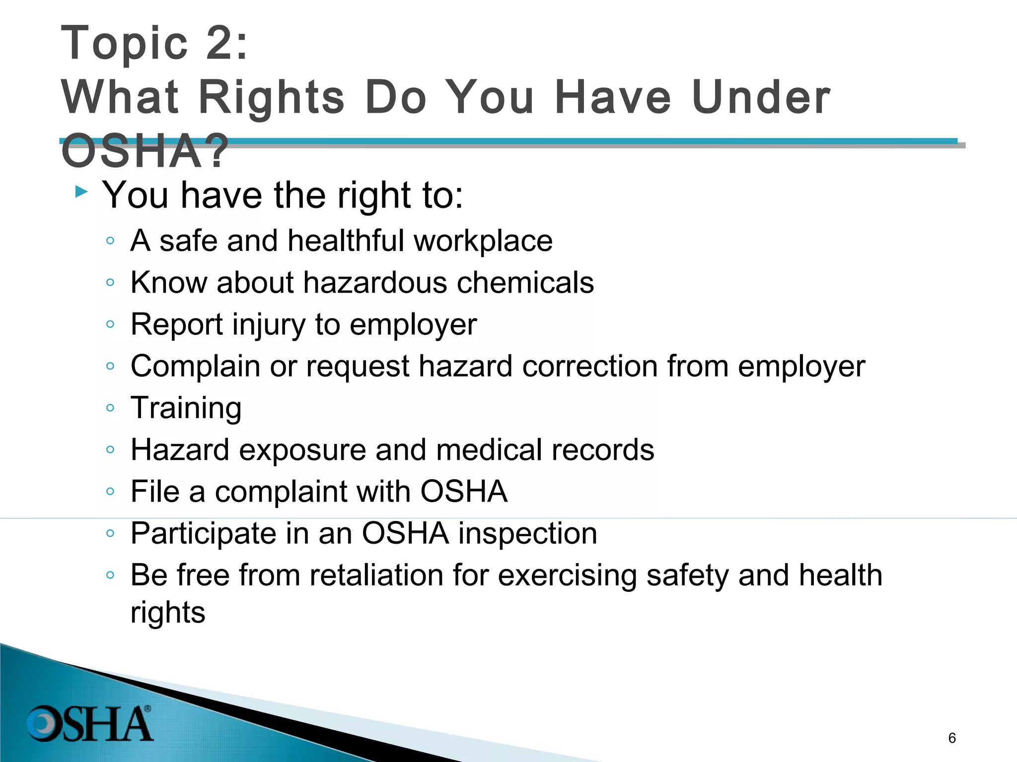 Intro to osha presentation revised December 2014 | PPT