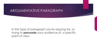 Intro to Paragraph Writing.pptx(english slides) | PPTX