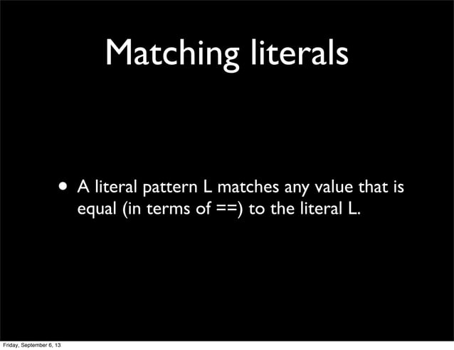 Intro to pattern matching in scala | PDF
