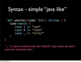 Intro to pattern matching in scala | PDF