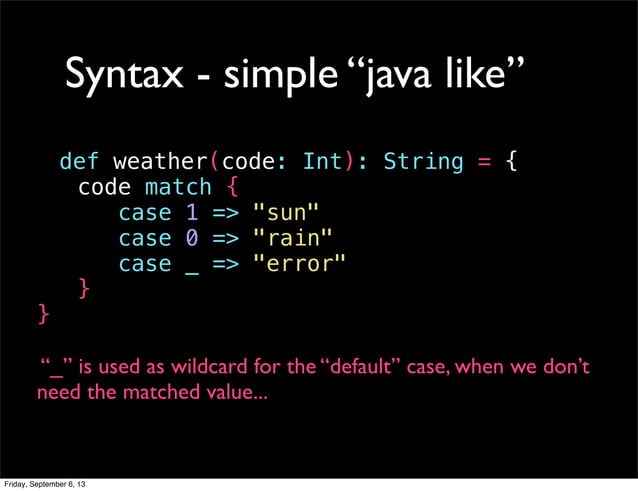 Intro to pattern matching in scala | PDF