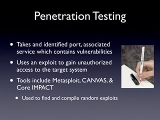 penetration testing | PDF | Information and Network Security | Computing