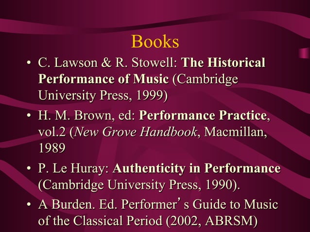 Intro to performance practice 2014 | PPT