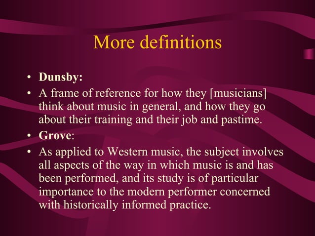 Intro to performance practice 2014 | PPT