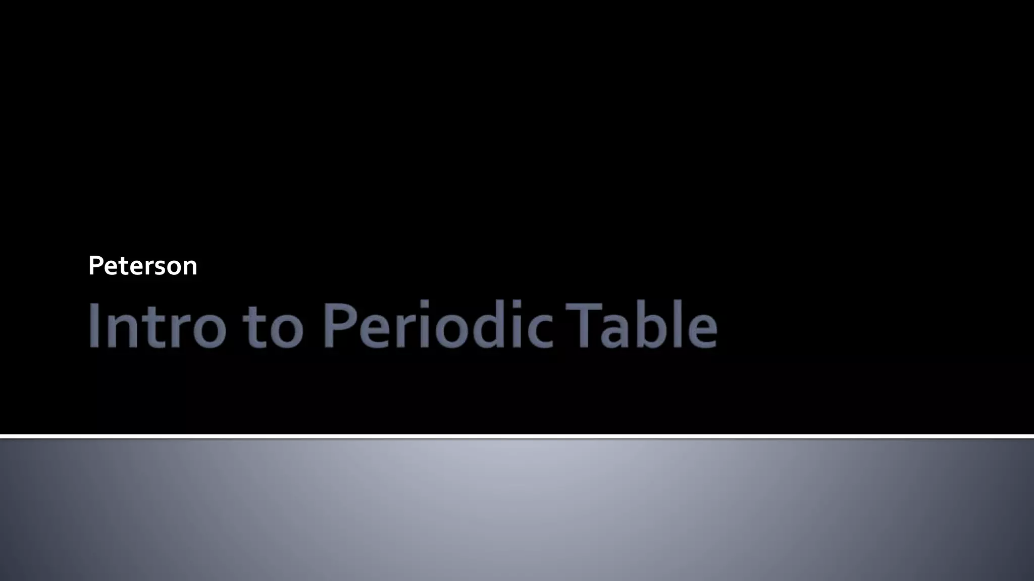 Intro to Periodic Table | PPT