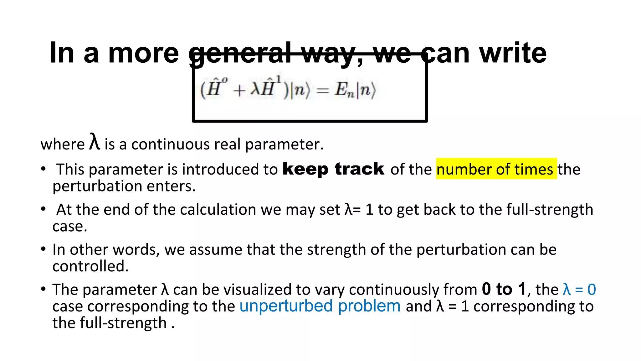 Introduction to perturbation theory, part-1 | PPTX