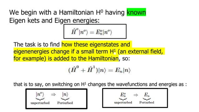 Introduction To Perturbation Theory Part 1 Pptx Chemistry Science