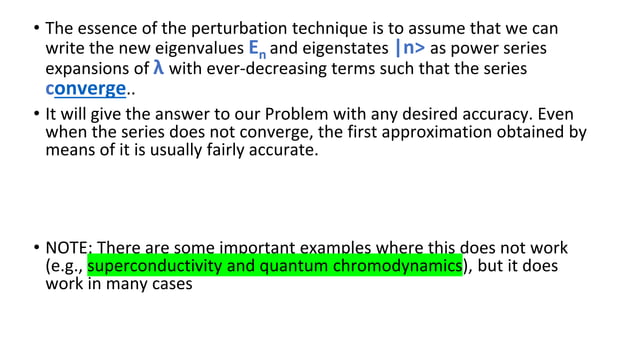 Introduction To Perturbation Theory Part 1 Pptx Chemistry Science