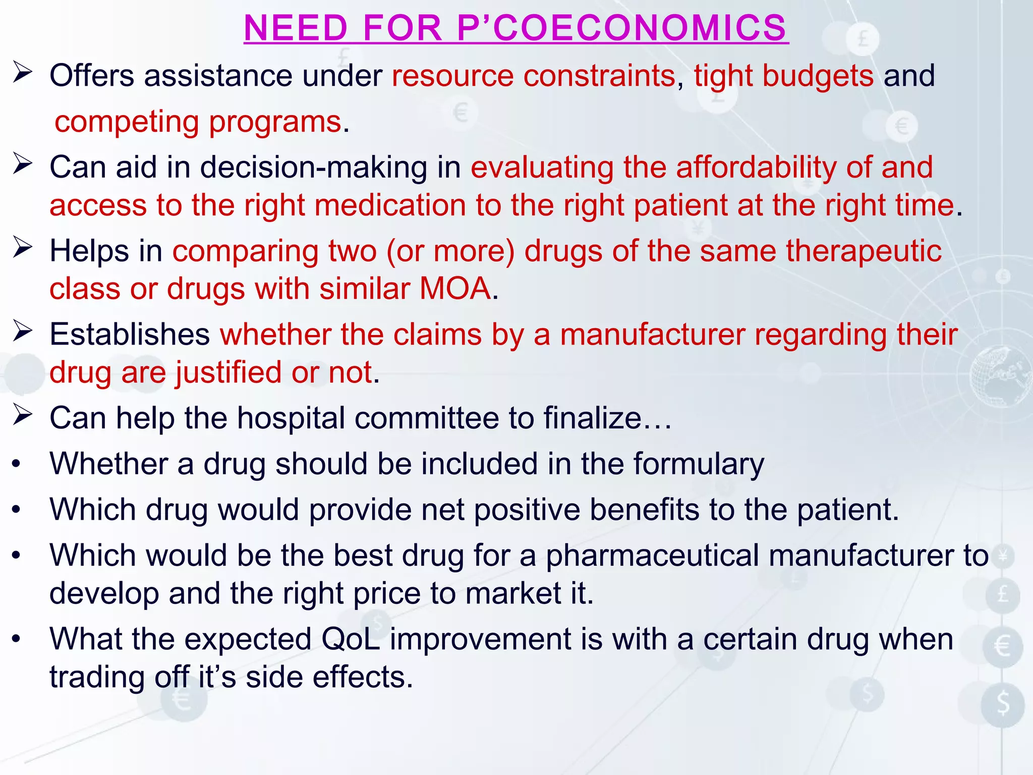 Intro to pharmacoeconomics | PPT