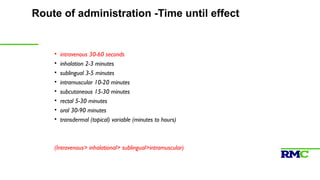 Intro to pharmacology Routes of Drug administration - RMC Final.pptx