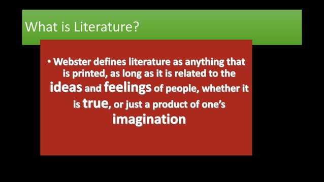 Introduction to Literature | PPTX | Books and Literature