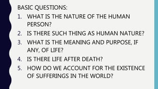 Intro to philosophy of the human | PPTX