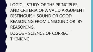 Intro to philosophy of the human | PPTX