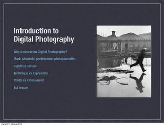 Intro to photography, Course Intro | PPT