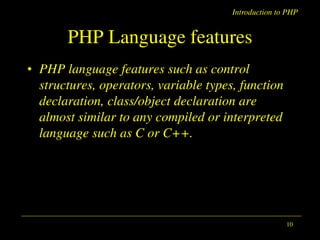 Introduction to php | PDF | Web Development | Internet
