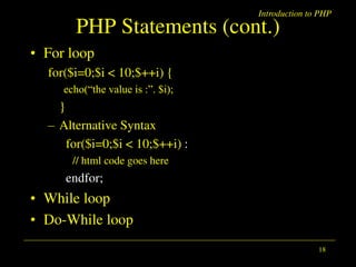 Introduction to php | PDF | Web Development | Internet
