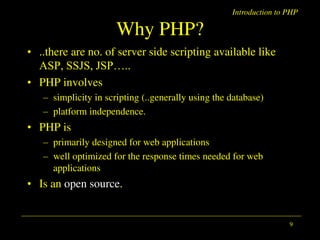 Introduction to php | PDF | Web Development | Internet
