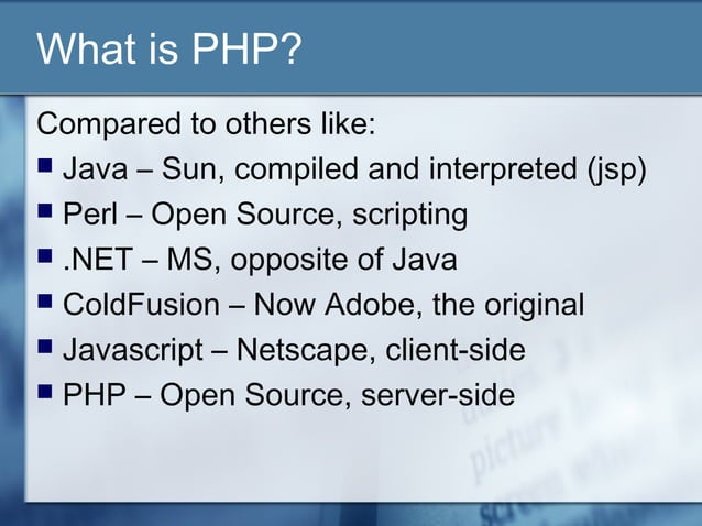 Intro To Php Ppt