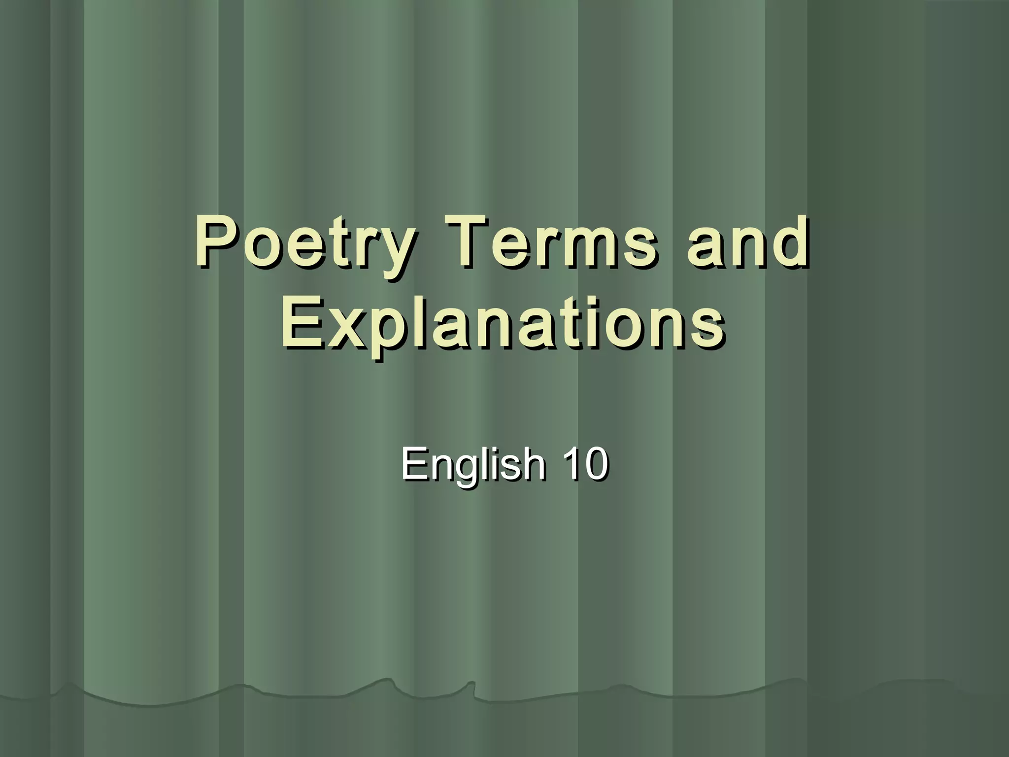 Introduction to Poetry | PPT