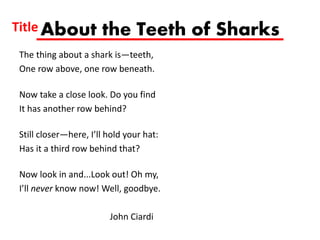 Intro to poetry t1 w2 1 | PPT