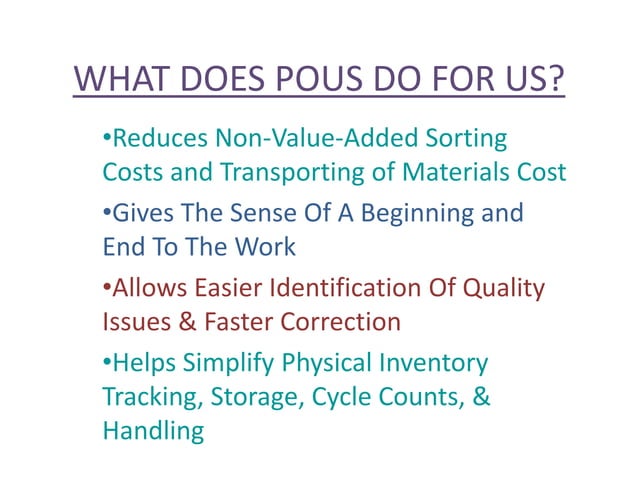 Intro to point of use storage & visuals | PPTX