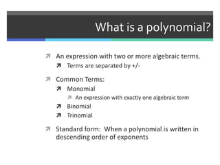 Intro to Polynomials | PPTX