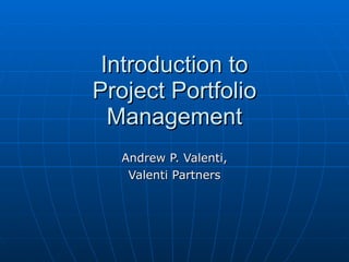 Intro To Portfolio Management 1 | PPT