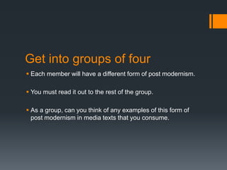 Intro to postmodernism | PPTX