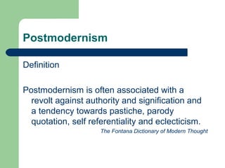 Introduction to postmodernism | PPT