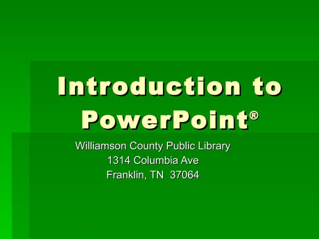 Intro To Power Point | PPT
