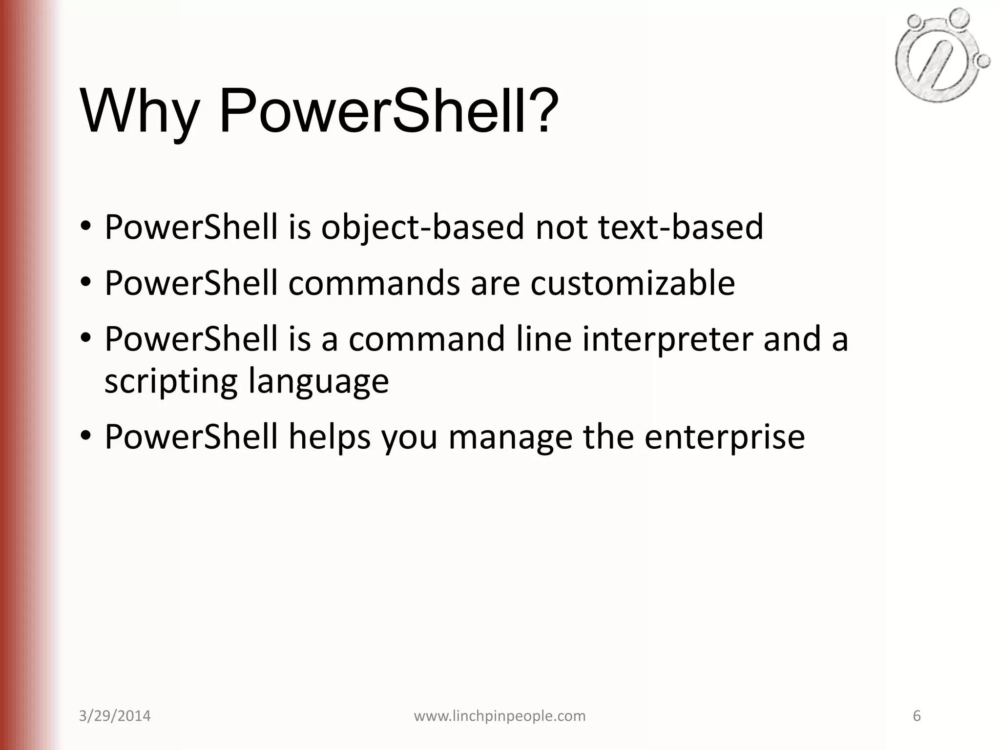 Introduction to PowerShell for DBA's | PPTX