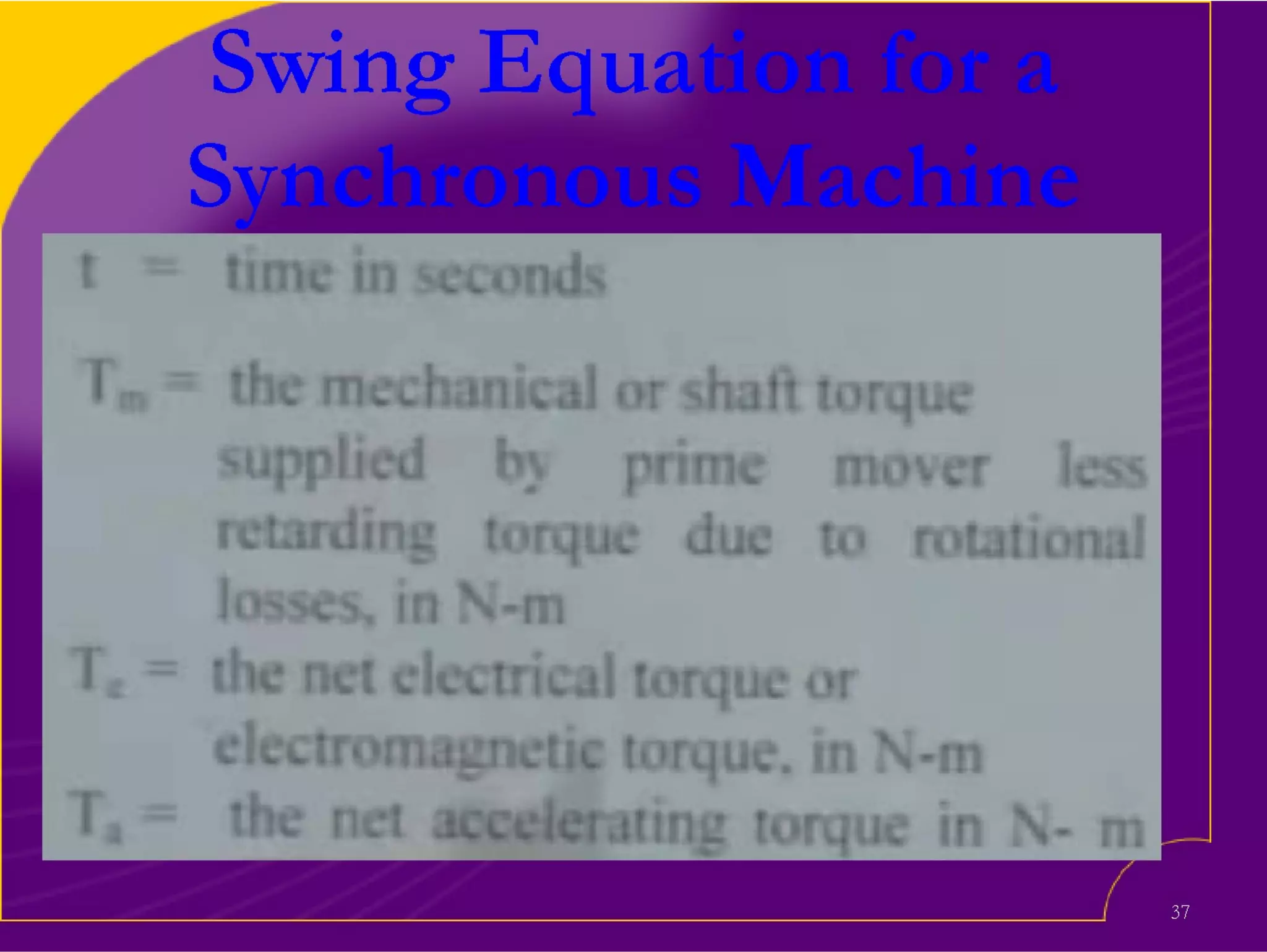 Intro to power sytem stability stability swing equation rotor angle ...
