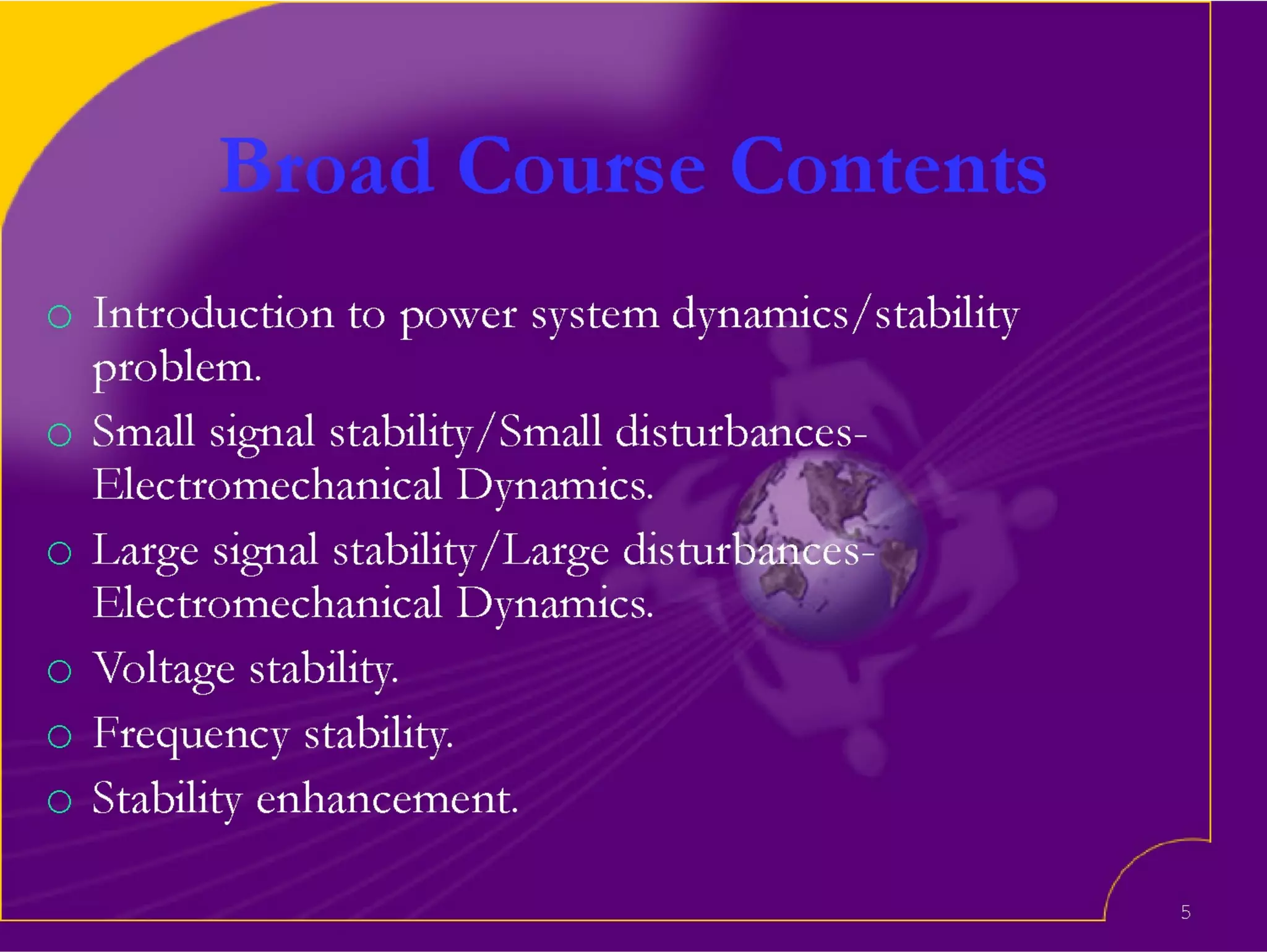 Intro to power sytem stability stability swing equation rotor angle ...
