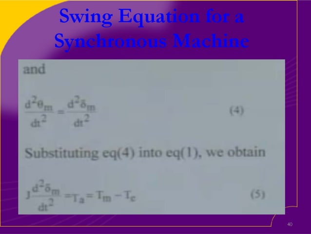 Intro to power sytem stability stability swing equation rotor angle ...