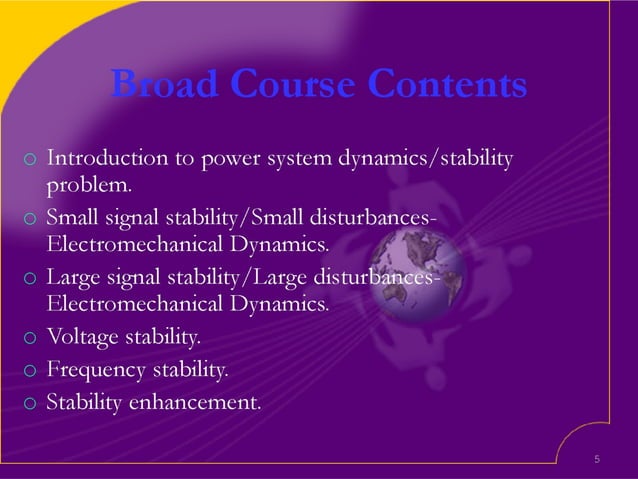 Intro to power sytem stability stability swing equation rotor angle ...