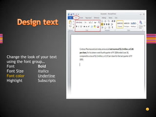 Intro to Microsoft Word 2010 for Kids | PPTX