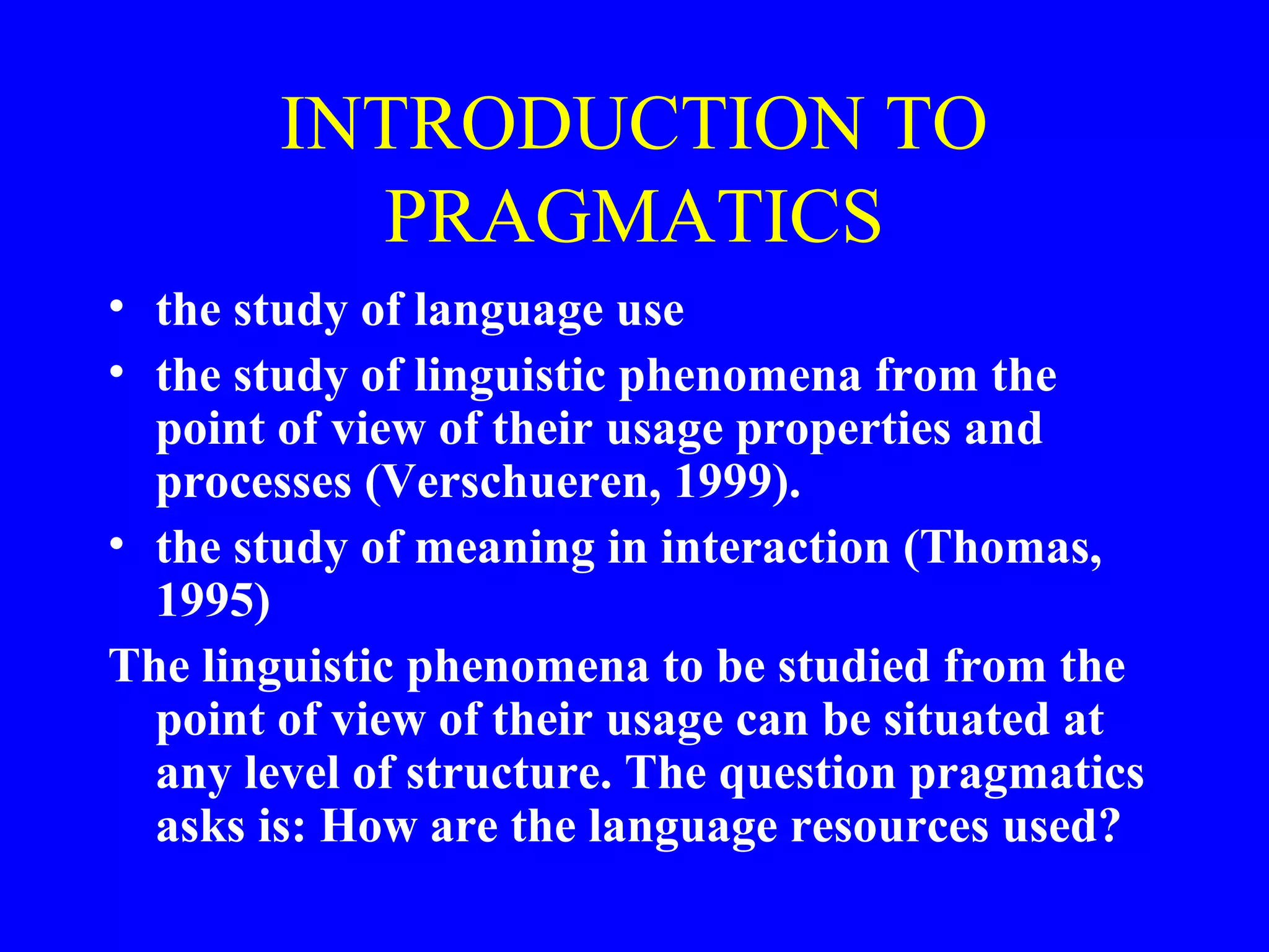 Intro to pragmatics | PPT