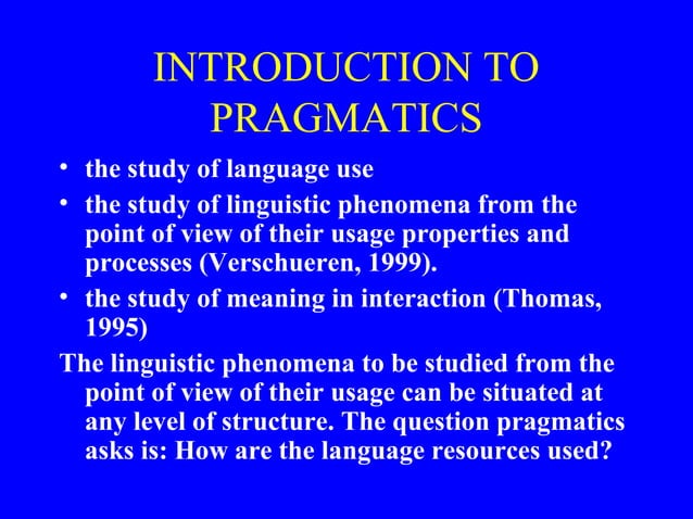Intro to pragmatics | PPT