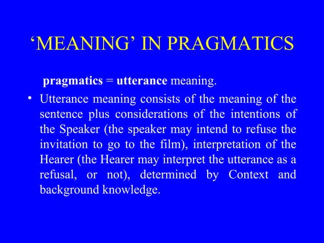 Intro to pragmatics | PPT