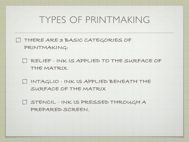 Intro to printmaking | KEY