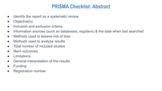 Introduction to PRISMA: Common Pitfalls & Best Practices in Systematic ...